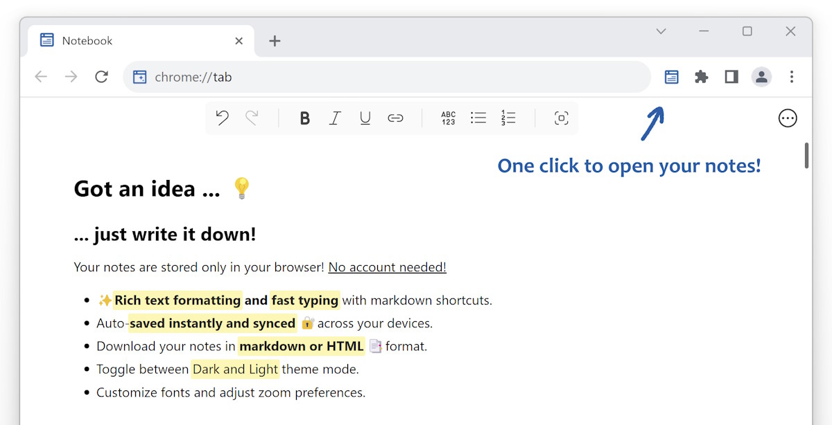 Tab Notes - Chrome Extension